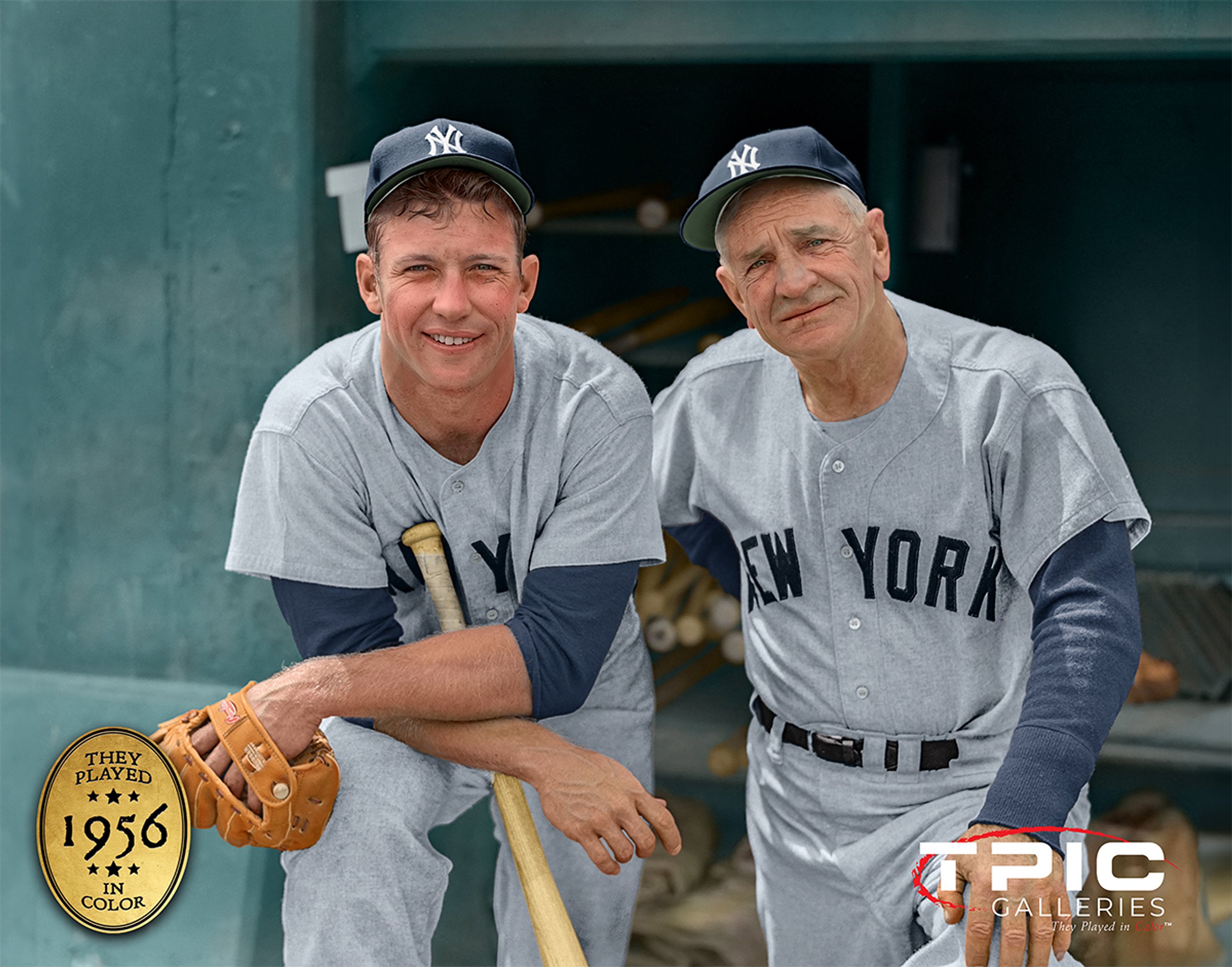 Mickey Mantle & Casey Stengel - New York Yankees (1956)