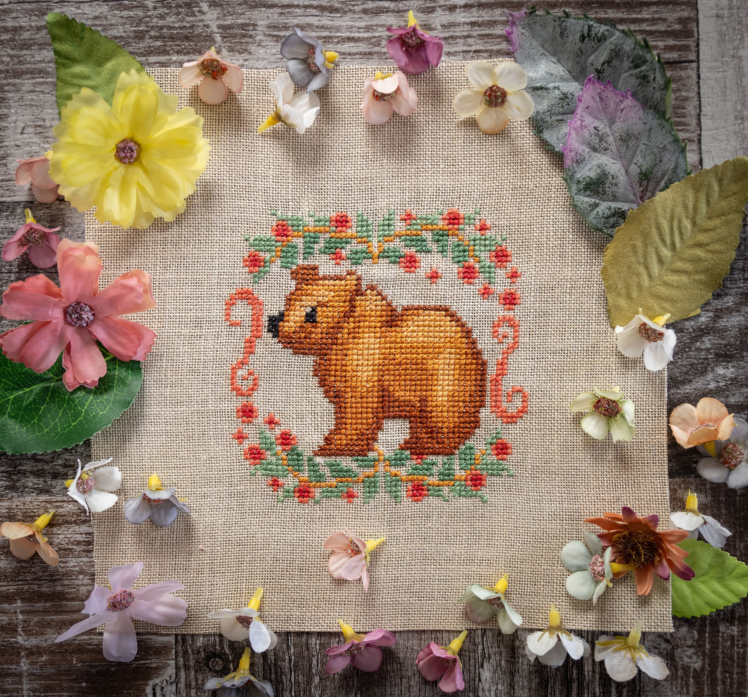 Woodland Bear Cross Stitch Pattern