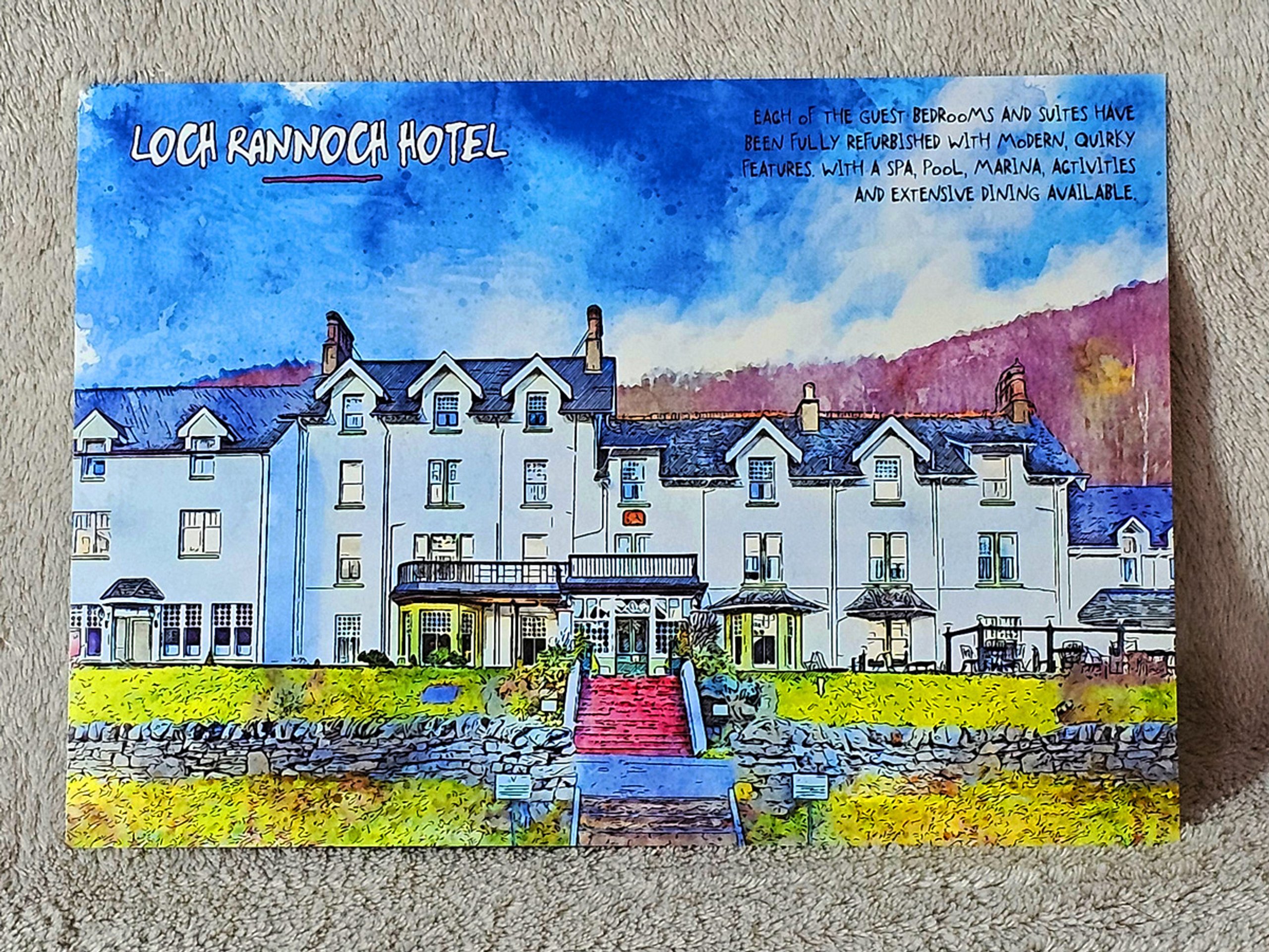 Loch Rannoch Hotel Urban Sketch postcard