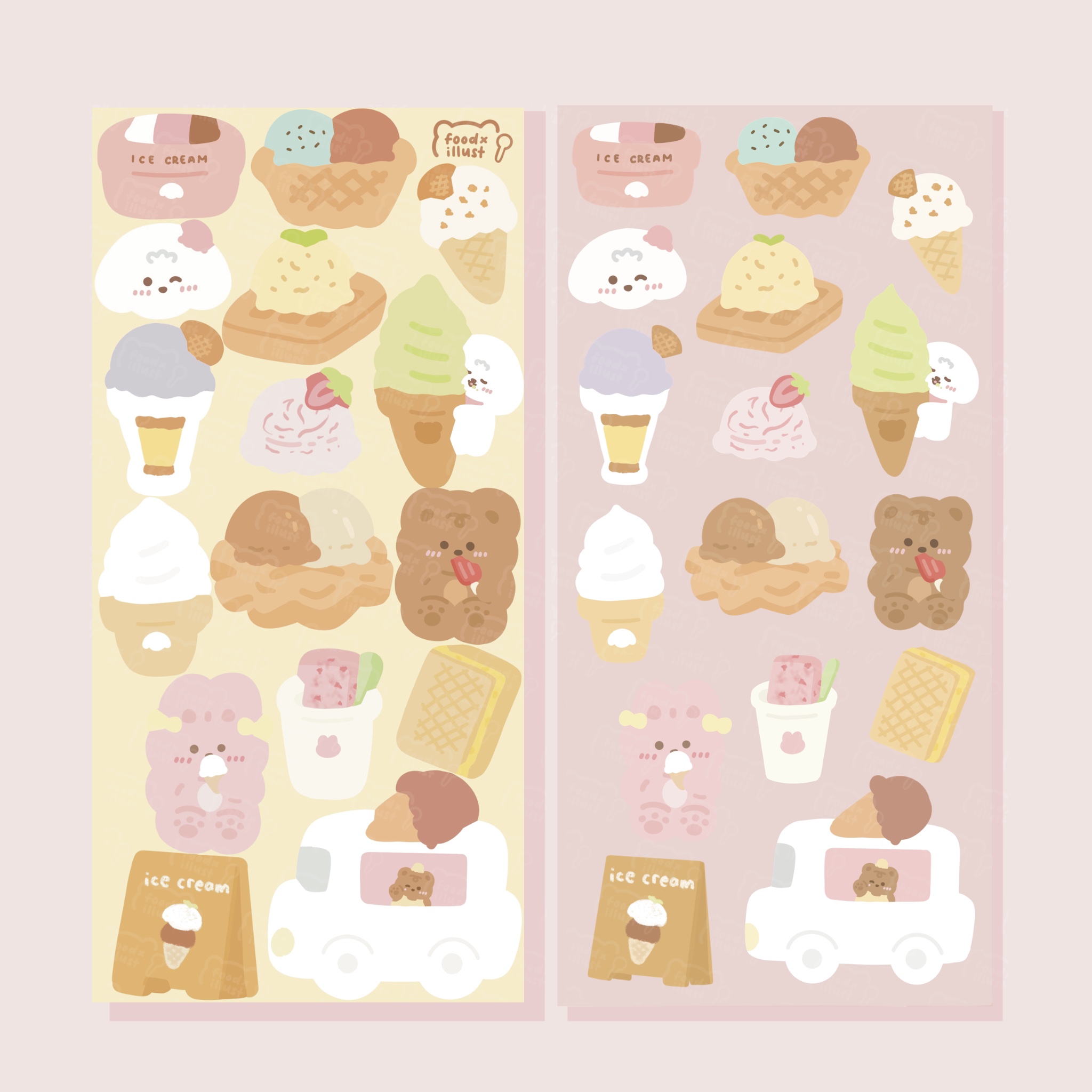 Matte Ice Cream Sticker Sheet