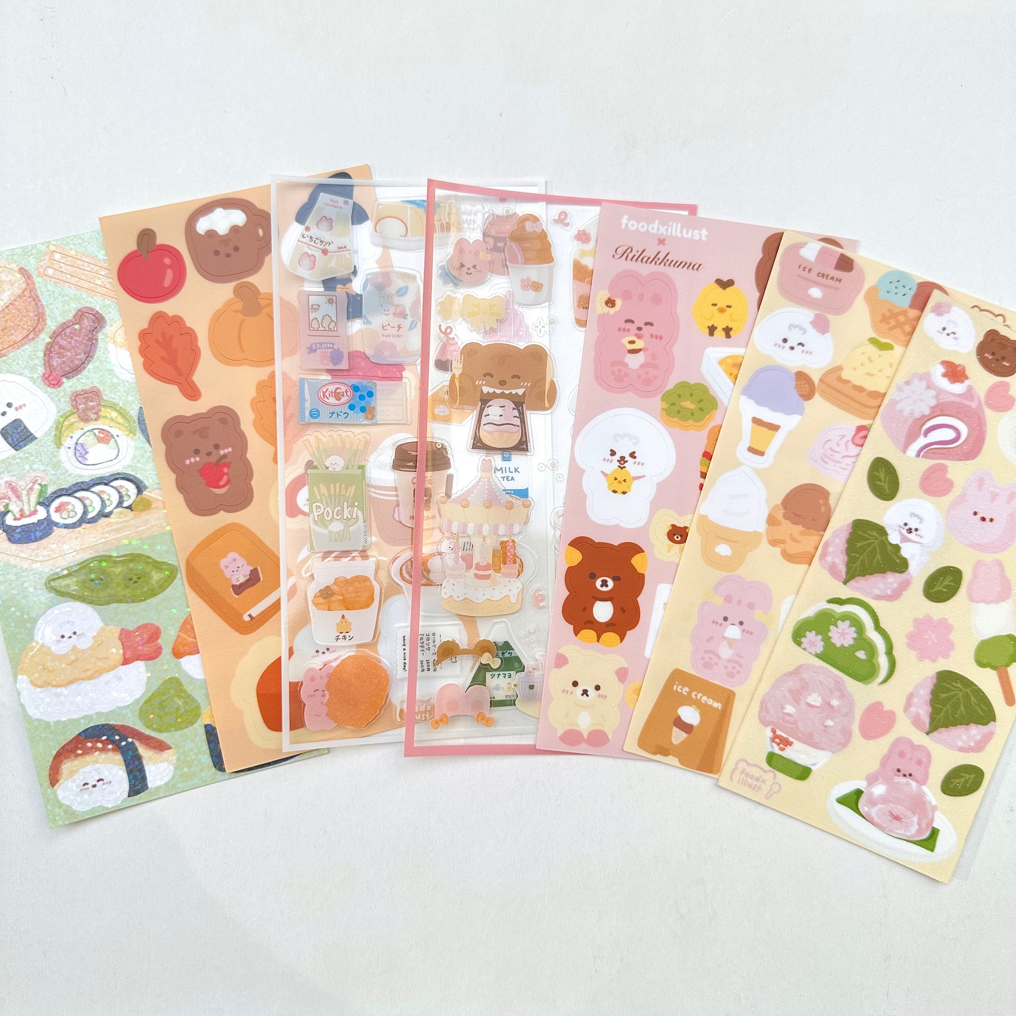 Matte Foodxillust X Rilakkuma Sticker Sheet