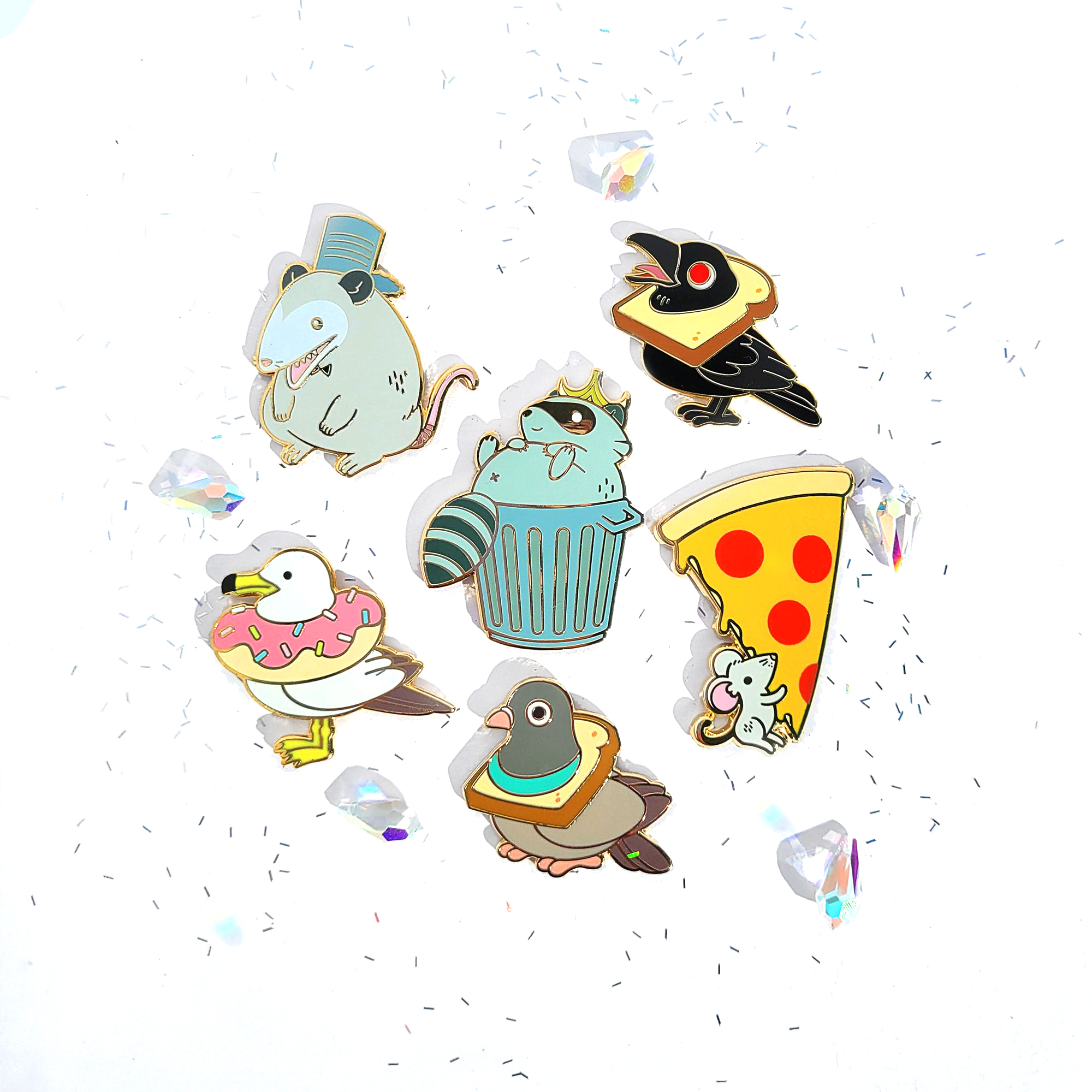 dapper opossum hard enamel pin