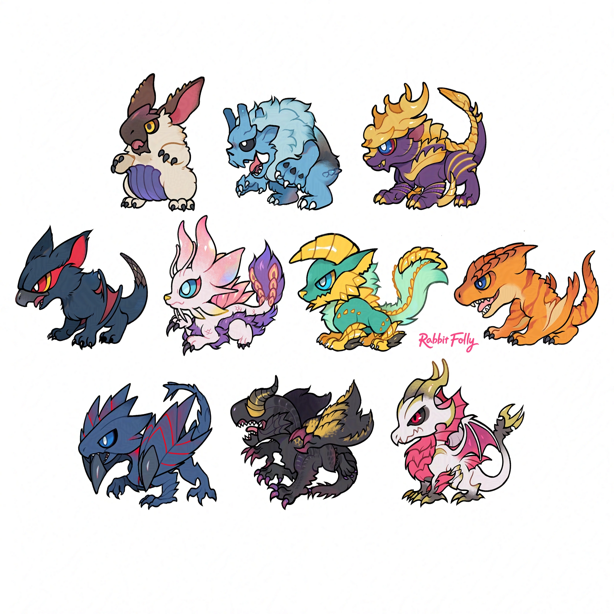 MHR large monster stickers