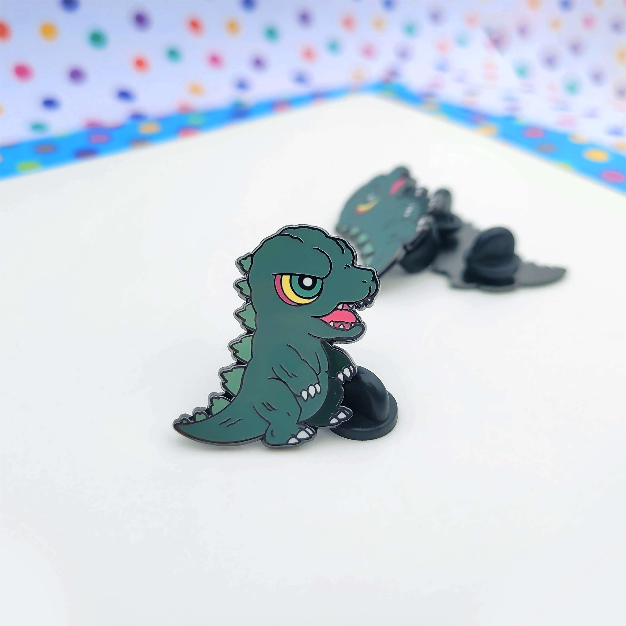 classic godzilla hard enamel pin