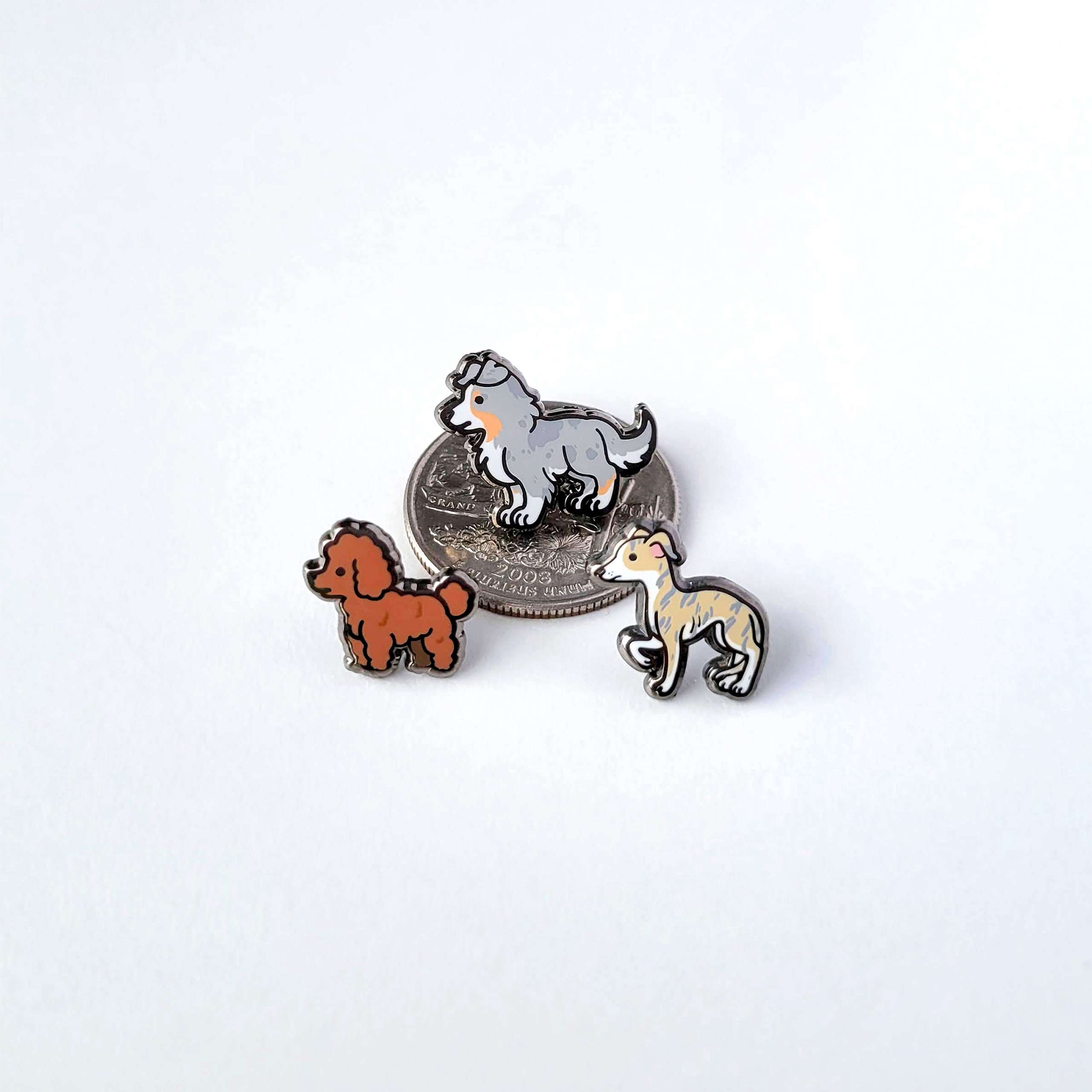 Puppy Parade - tiny dog enamel pins