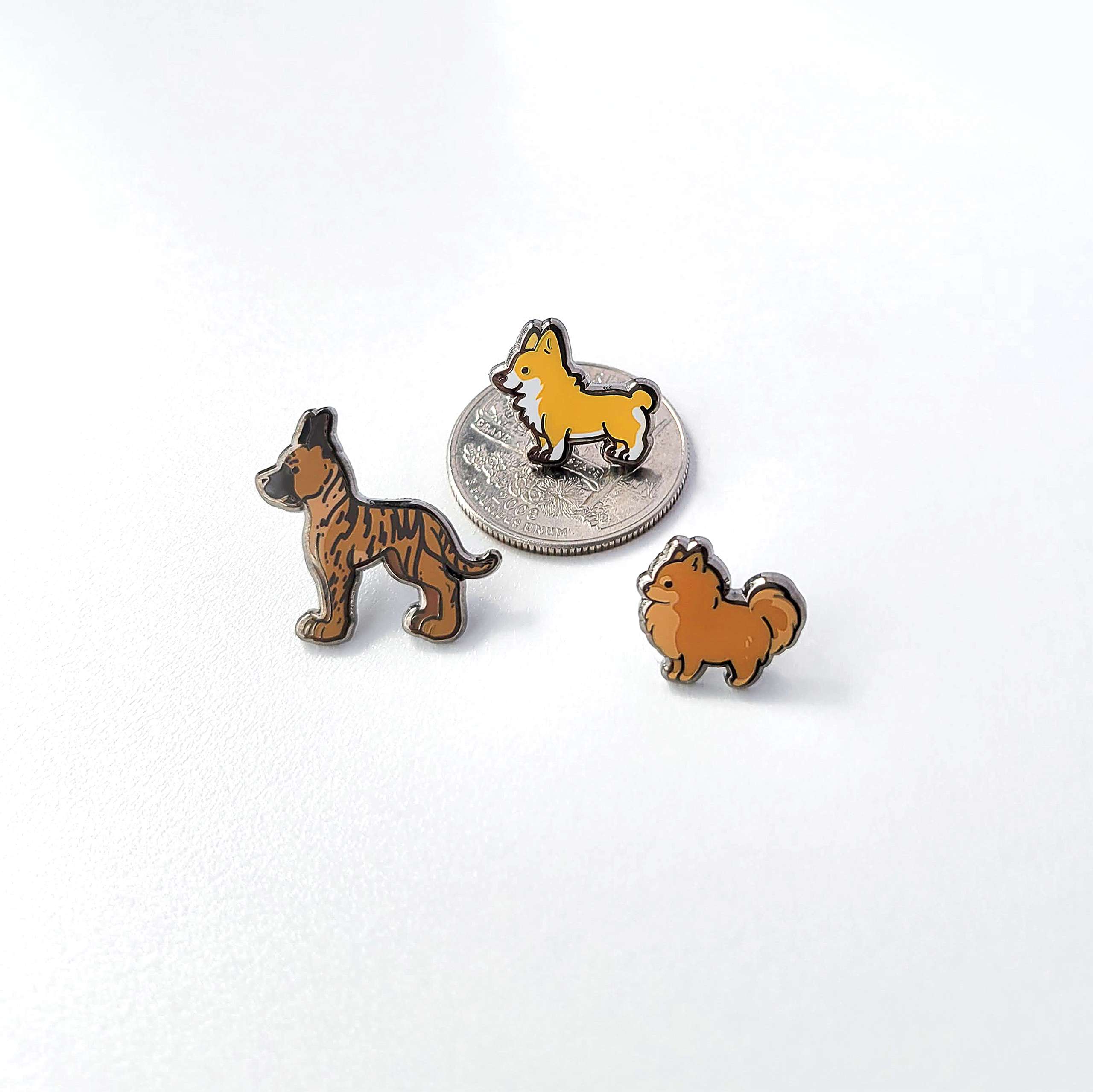 Puppy Parade - tiny dog enamel pins