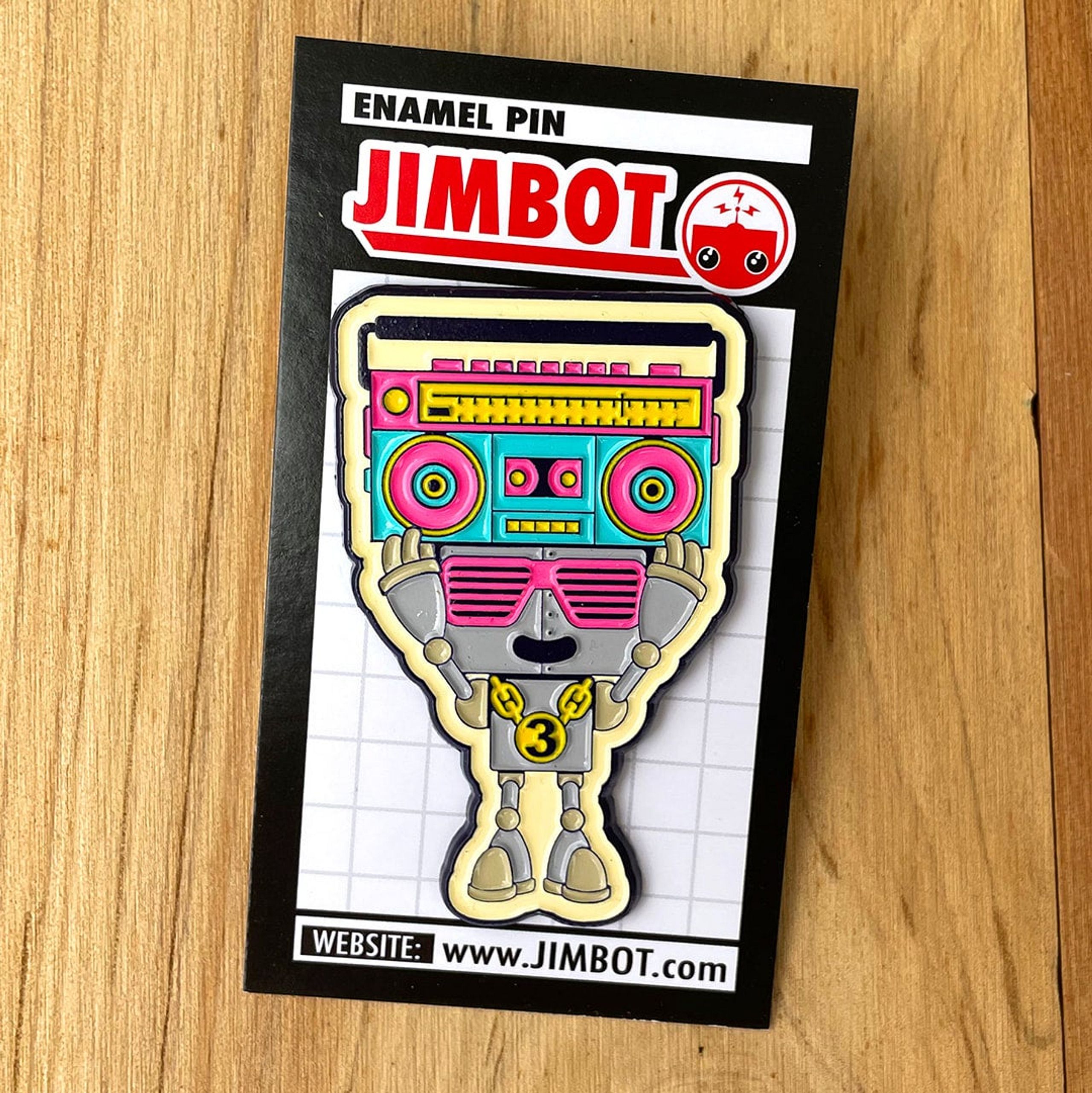Official JIMBOT Enamel Pin #6 - Boombox www.jimbot.com