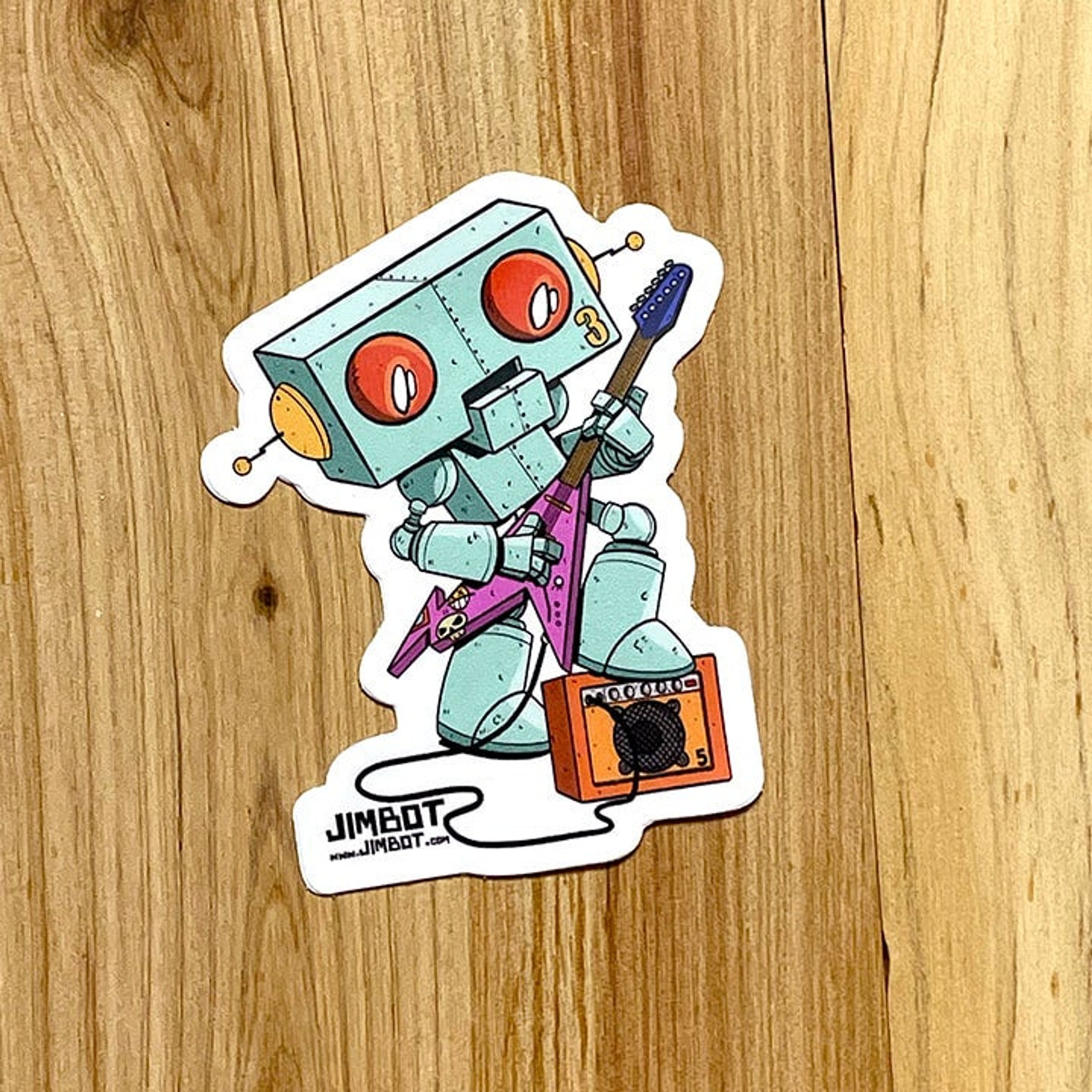 "Guitar Bot" official JIMBOT single sticker www.jimbot.com