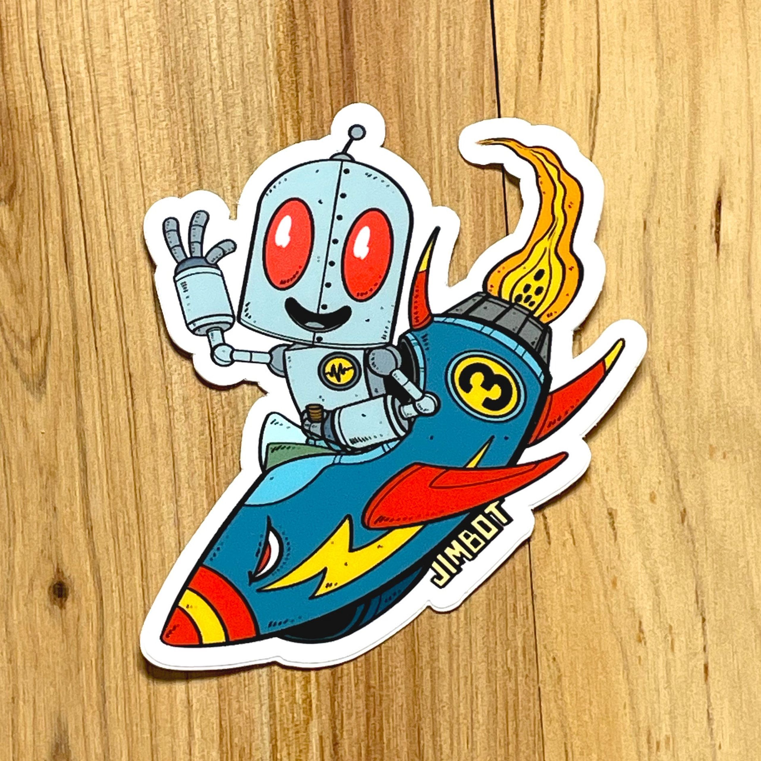 "Rocketbot" official JIMBOT single sticker www.jimbot.com