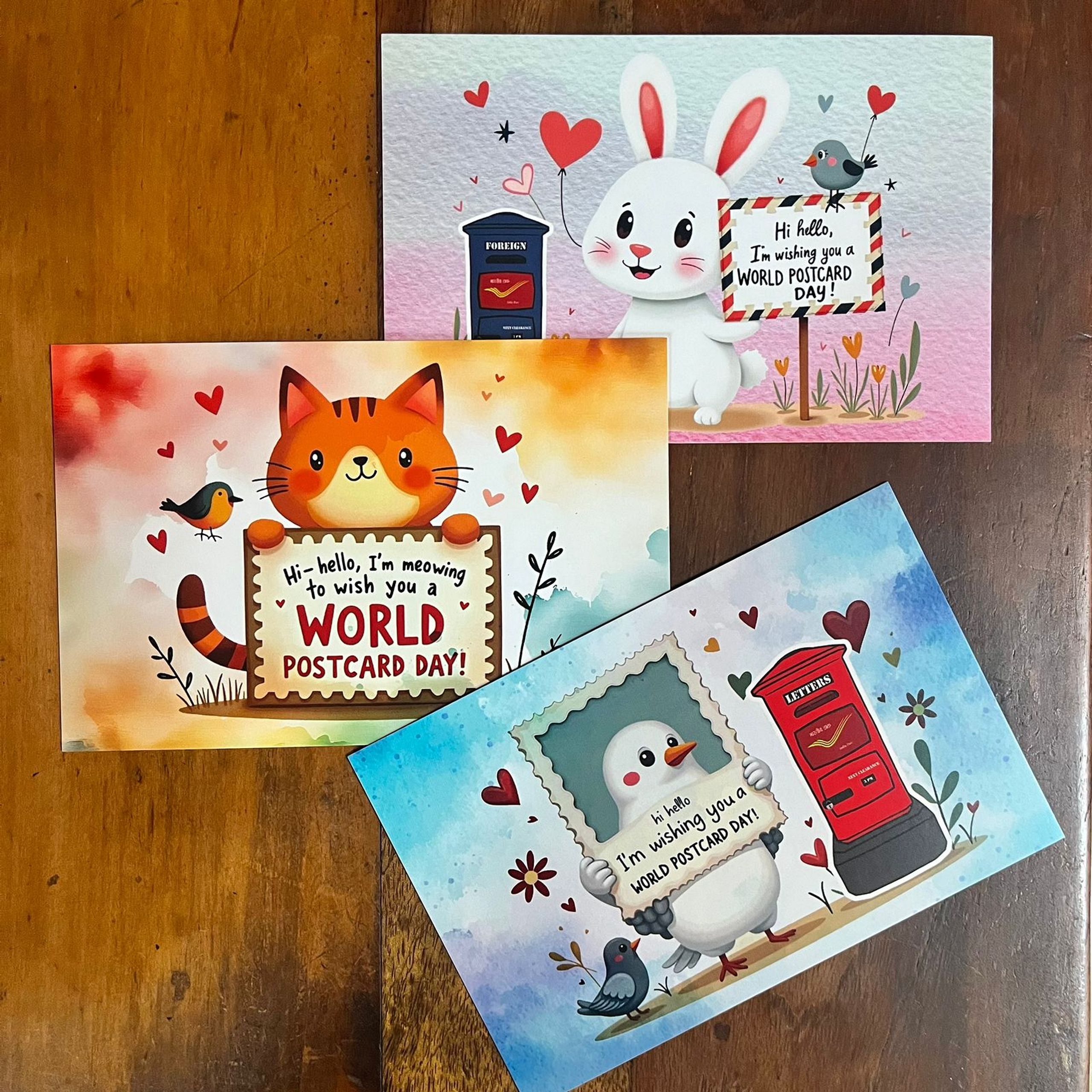 WORLD POSTCARD DAY 2024 - 9 CARDS