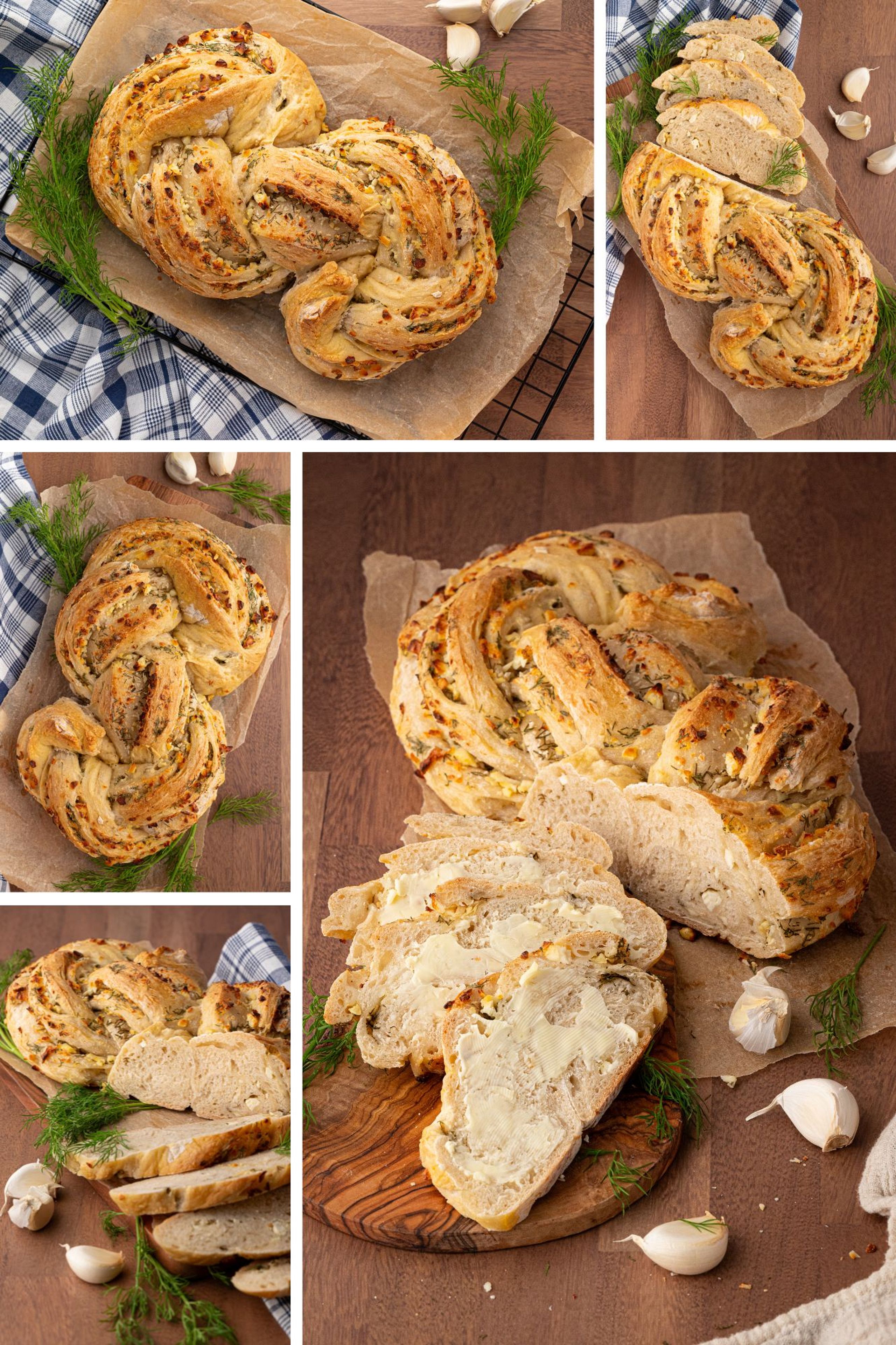 Dill and Feta Twisted Sourdough Bread