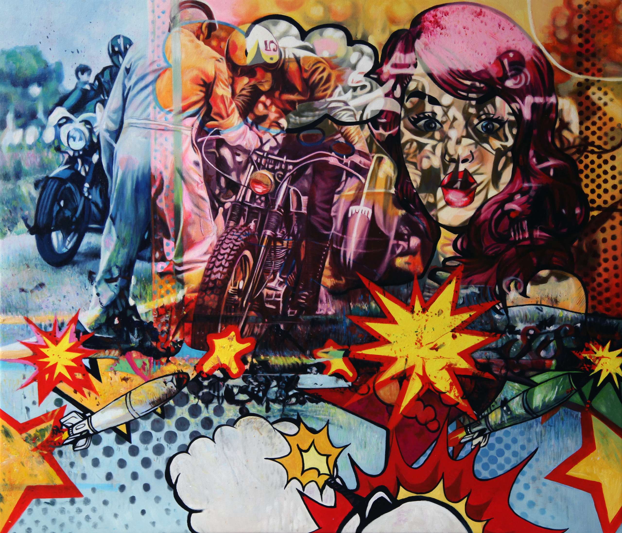 Moto Heroes Painting