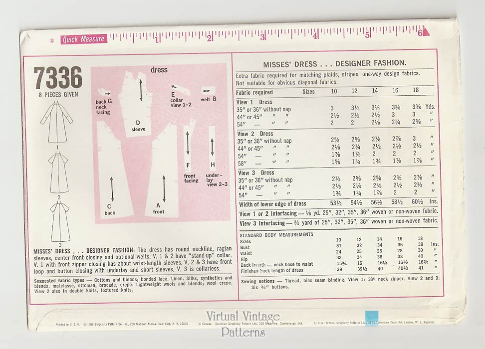 Mod A Line Dress Pattern, Simplicity 7336 | Virtual Vintage