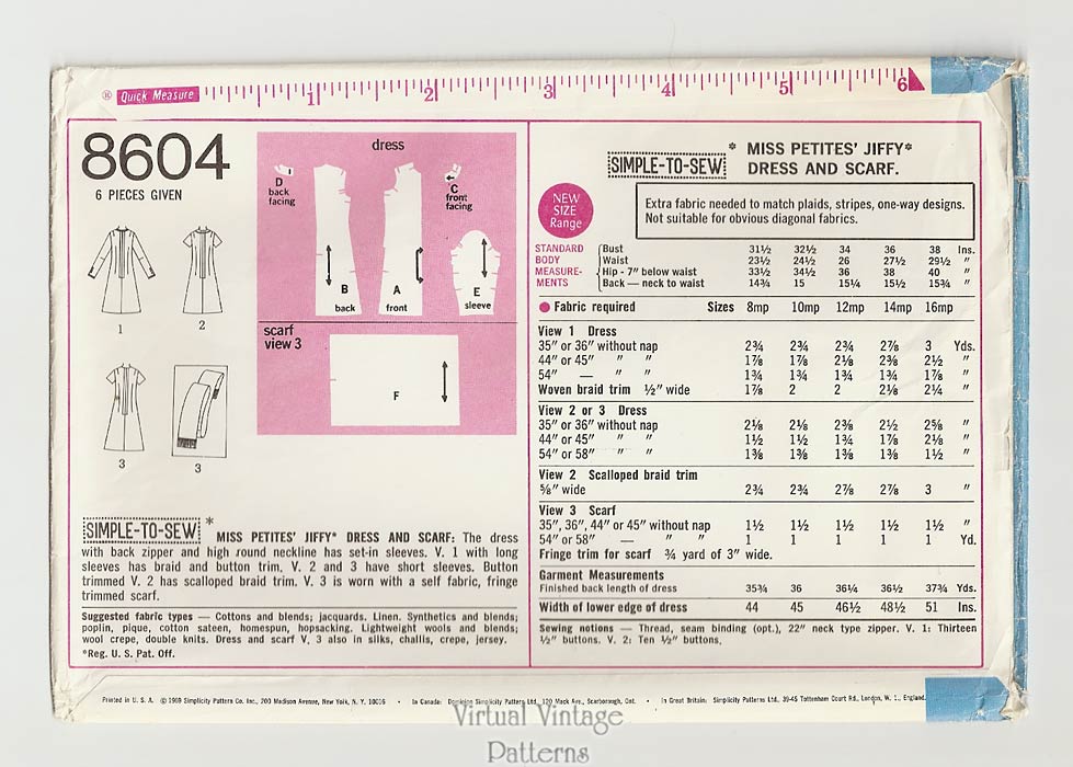 Petite A-line Dress Pattern, Simplicity 8604, Easy Sewing Patterns