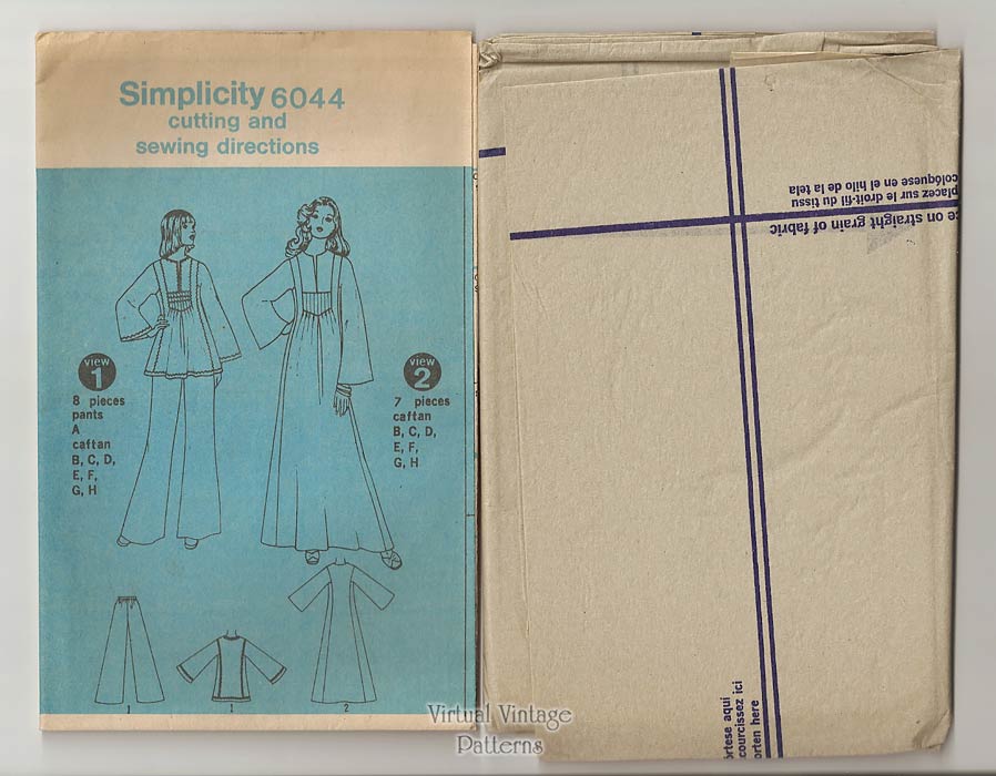 Womens Caftan Sewing Pattern, Simplicity 6044 | Virtual Vintage