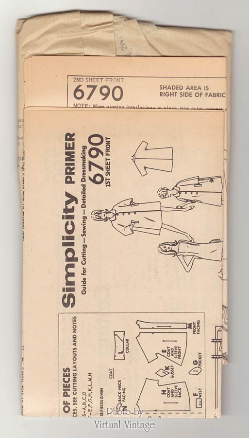 1960s Trapeze Coat Pattern with Shift Dress, Simplicity 6790, Vintage ...