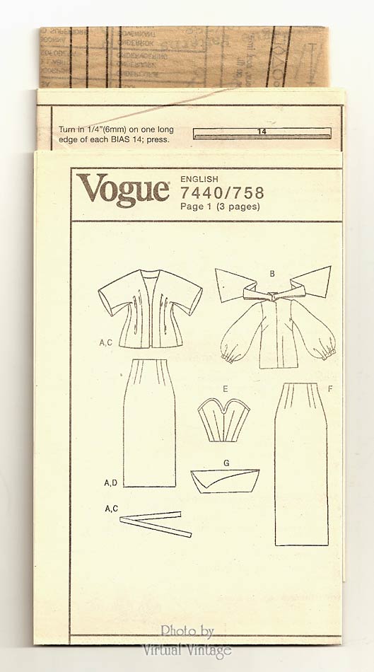Vogue 7440, Fashion Doll Clothes Pattern, Madra Lord 1950s Wardrobe