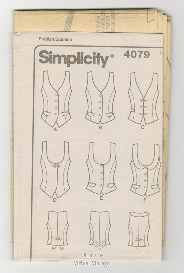Womens Vest Pattern Simplicity 4079 | Virtual Vintage
