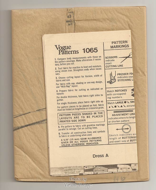 1970s Fabiani Dress Pattern, Vogue Couturier 1065 | Virtual Vintage