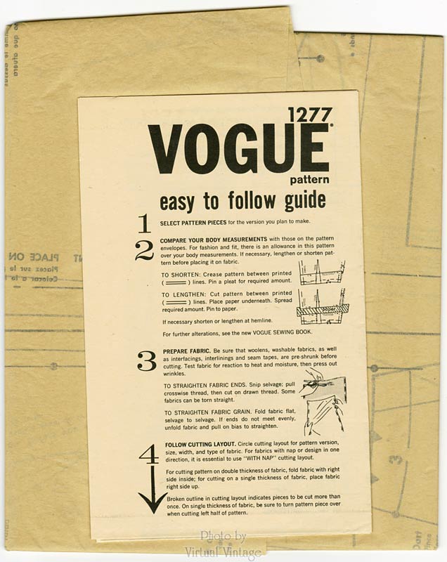 1960s Womens Suit Pattern, Vogue Couturier 1277, John Cavanagh