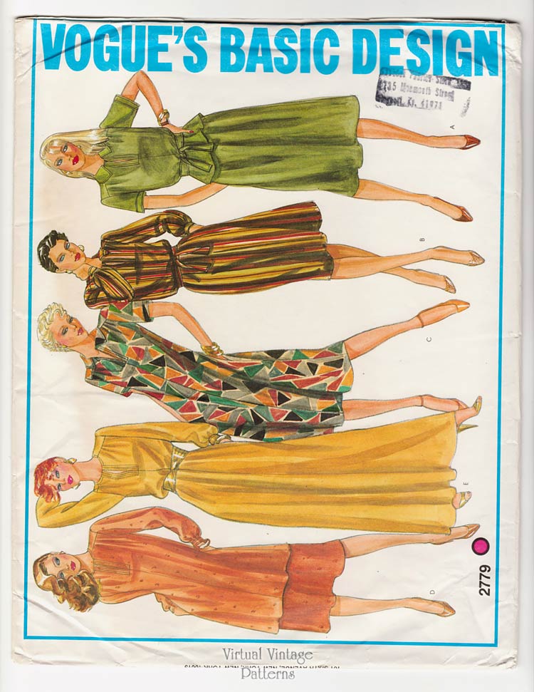 1970s Sewing Patterns, Vogue Basic Design 2779, Dress, Belt, Top, Skirt ...