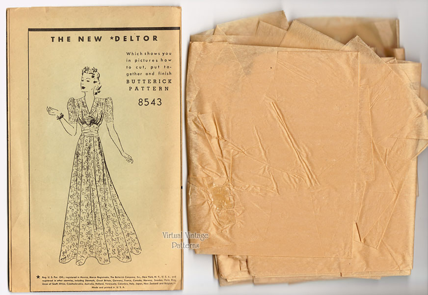 1930s Wedding Dress Pattern, Butterick 8543, Vintage Sewing Pattern