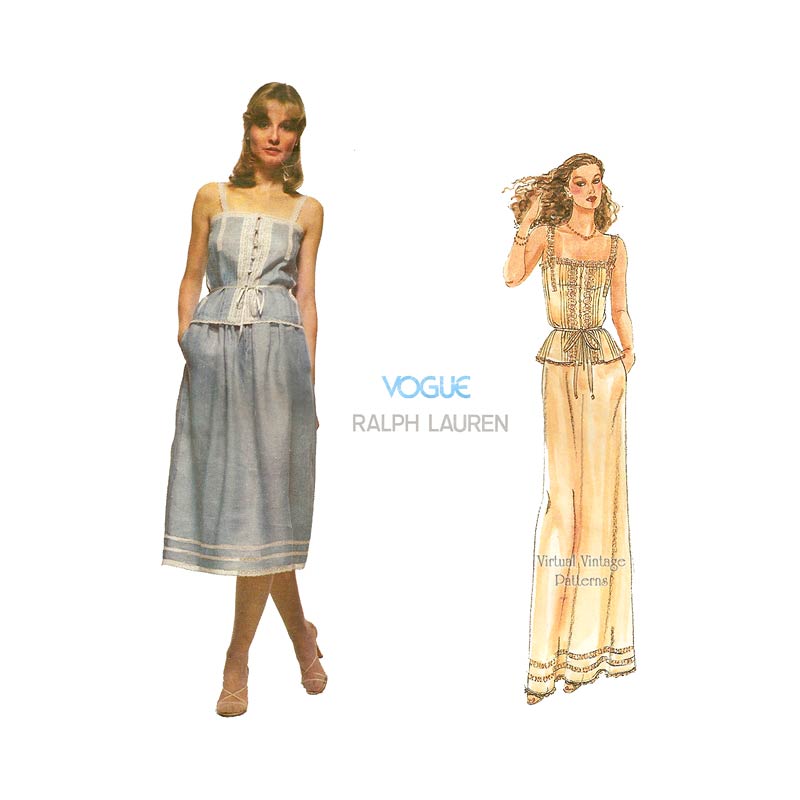 Ralph Lauren Camisole & Skirt Pattern, Vogue 2518, Vintage Sewing Patterns
