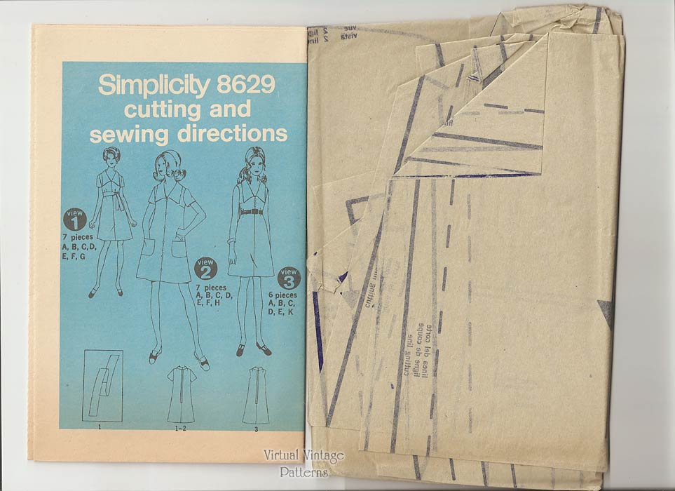 Vintage Maternity A-Line Dress Pattern, Simplicity 8629 | Virtual Vintage