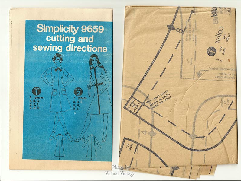 1970s Dress Sewing Pattern, Simplicity 9659 | Virtual Vintage