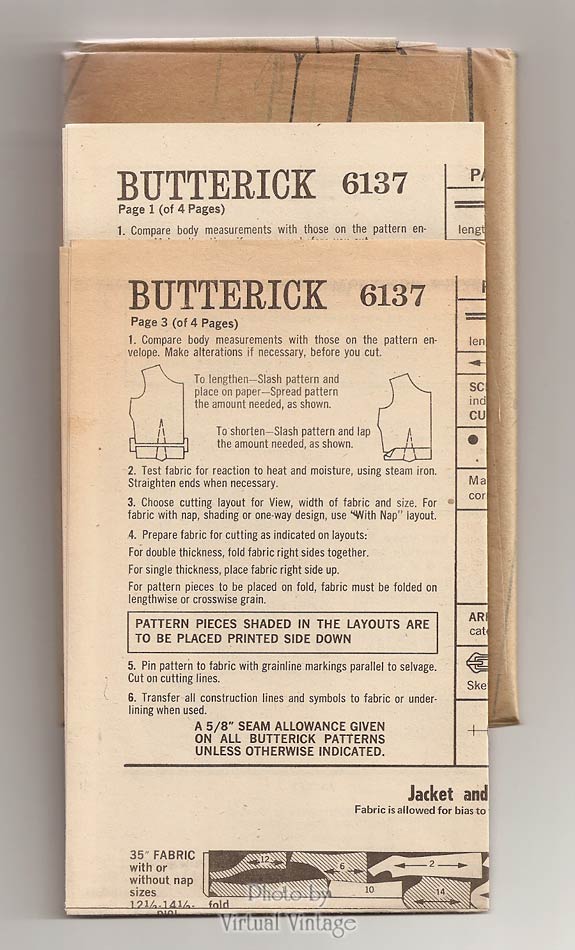 Princess Seam Coat & Dress Patterns, Butterick 6137 | Virtual Vintage