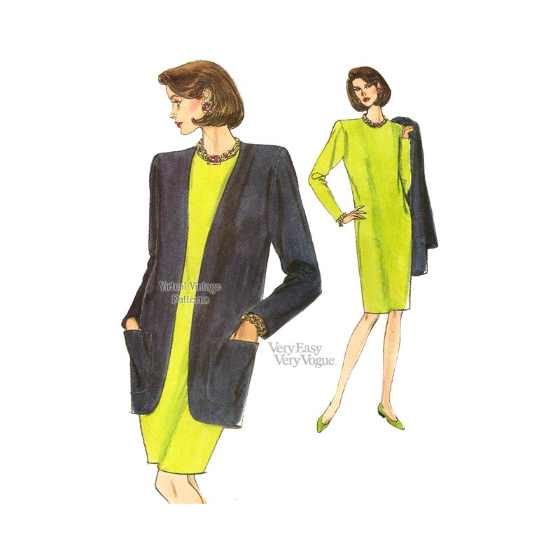 Very Easy Very Vogue 8159, Jacket & Shift Dress Sewing Pattern, Sizes ...