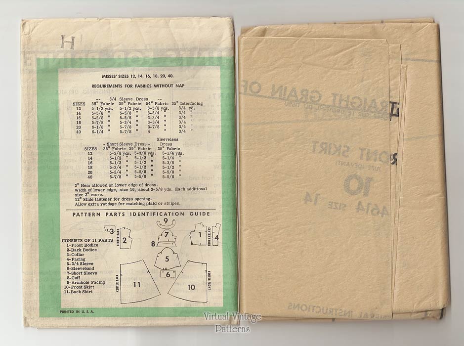 1950s Rockabilly Dress Sewing Pattern, Mail Order 4614 | Virtual Vintage