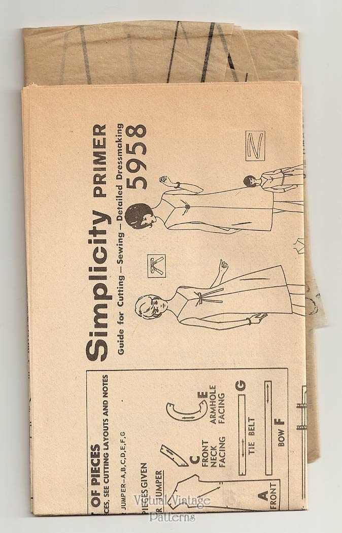 Sleeveless Deep V Neck A Line Dress Pattern, Simplicity 5958, Easy Sewing