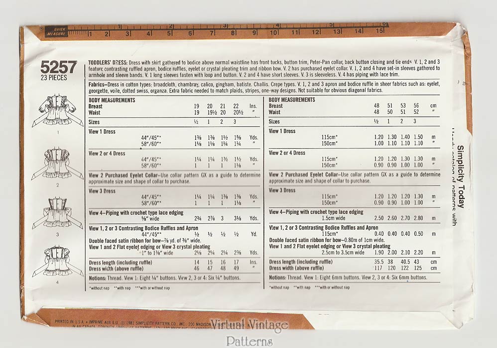 Toddler Girl Ruffle Dress Pattern, Simplicity 5257