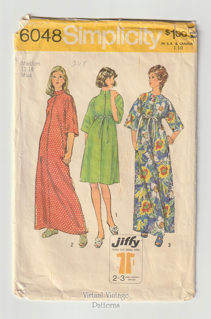 Womens Robe Sewing Pattern, Simplicity 6048, Bust 34 to 36