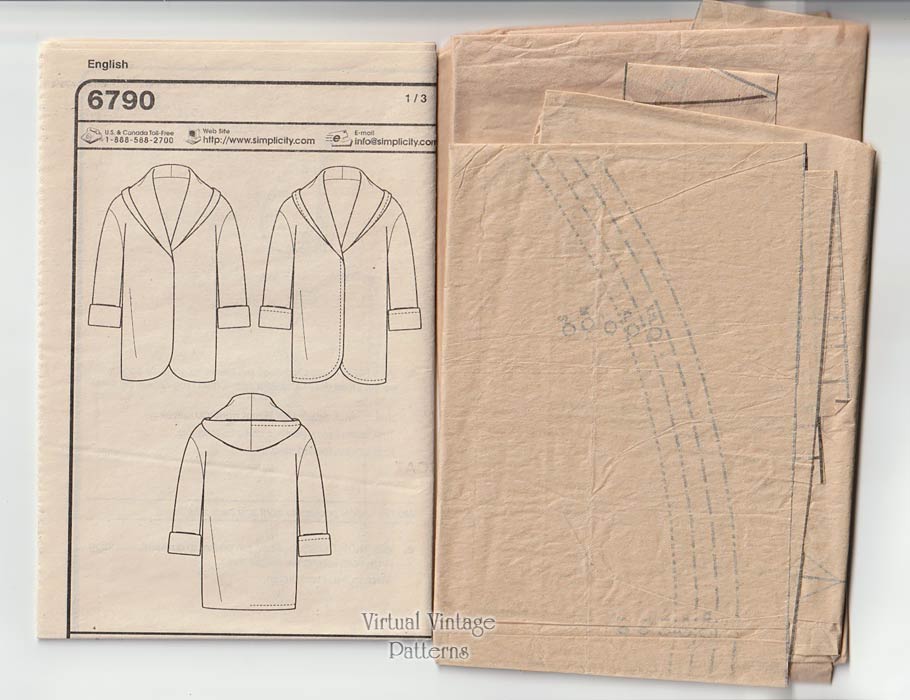 Easy Womens Hooded Jacket Pattern, New Look 6790, Size S to XL