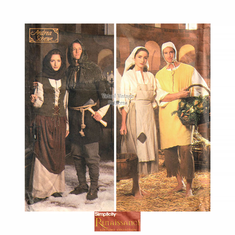 Renaissance Costume Patterns, Simplicity 8587, XS-XL, Uncut