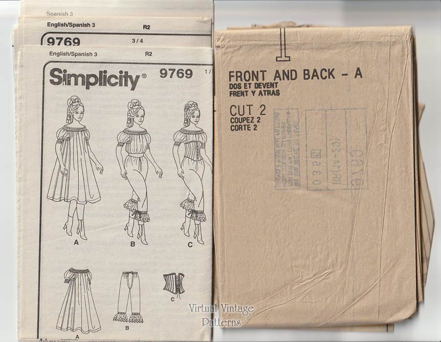 Civil War Undergarment Pattern, Simplicity 9769, 14-20