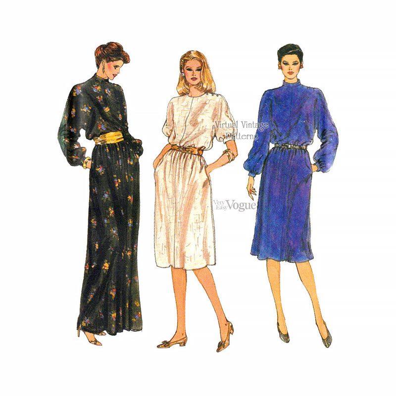 Very Easy Vogue 8170, Pullover Dress Pattern, 12 or 14