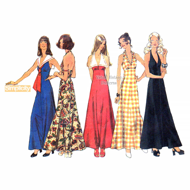 Halter Maxi Dress Pattern, Simplicity 5349, Bust 38