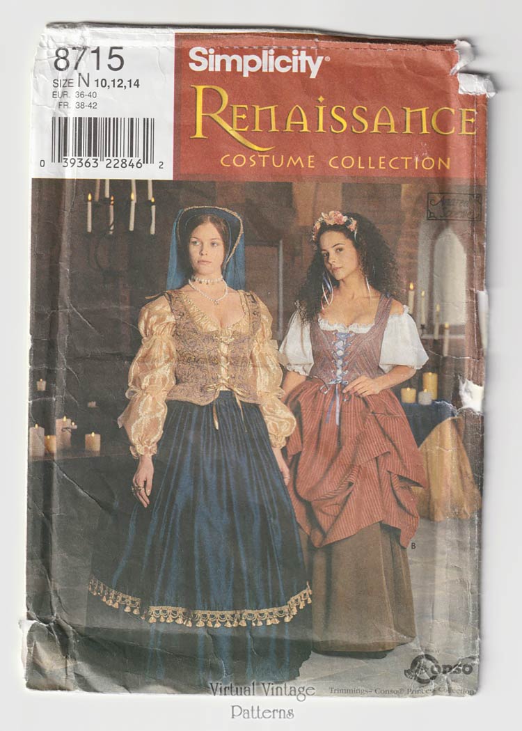 Womens Renaissance Dress Pattern, Simplicity 8715