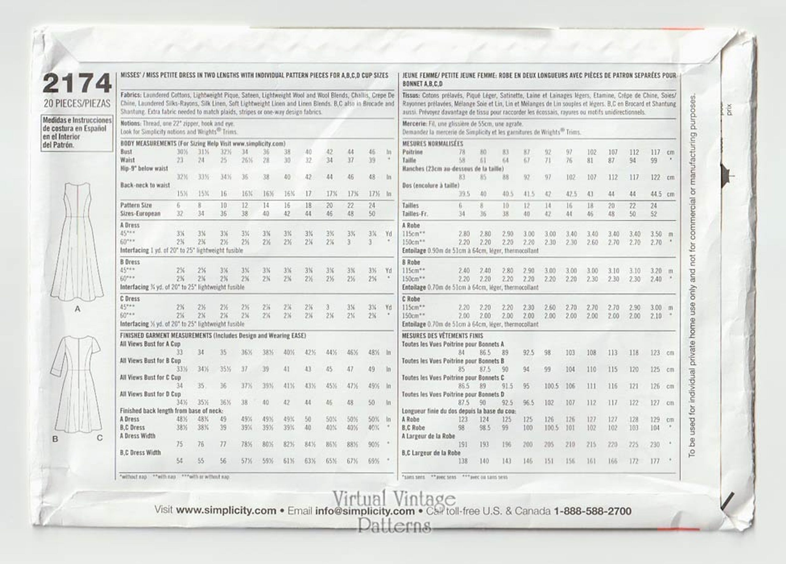 Amazing Fit Sundress Pattern, Simplicity 2174, 16-24
