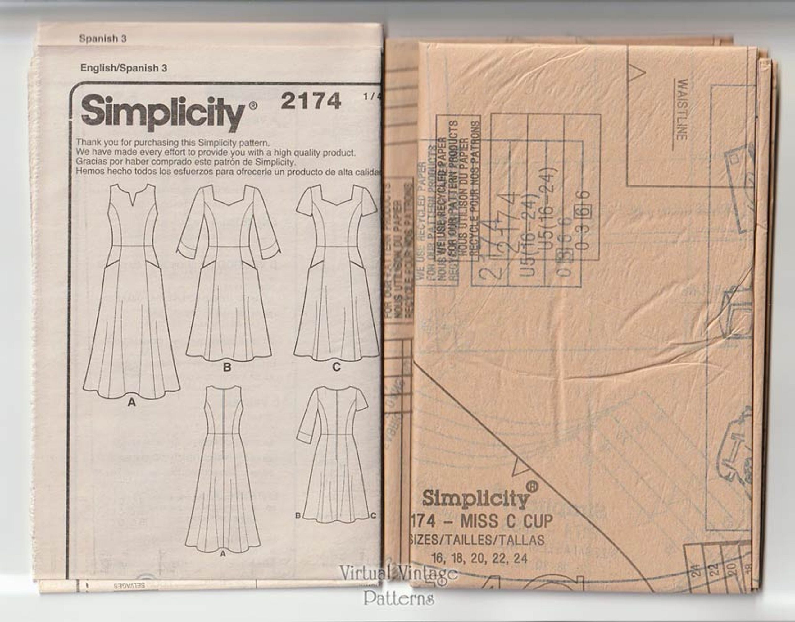 Amazing Fit Sundress Pattern, Simplicity 2174, 16-24