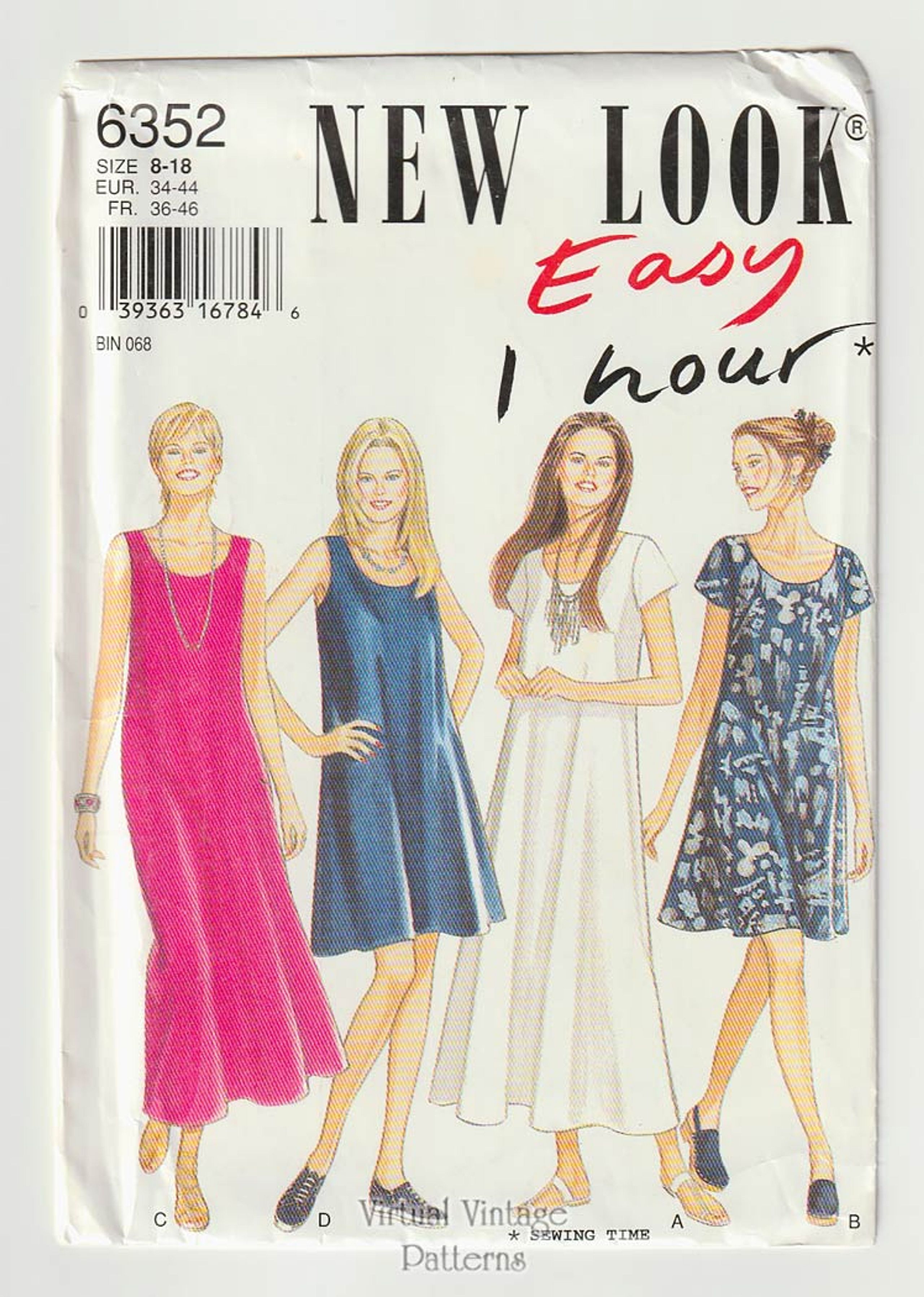 Easy Dress Sewing Pattern, New Look 6352, 8-18