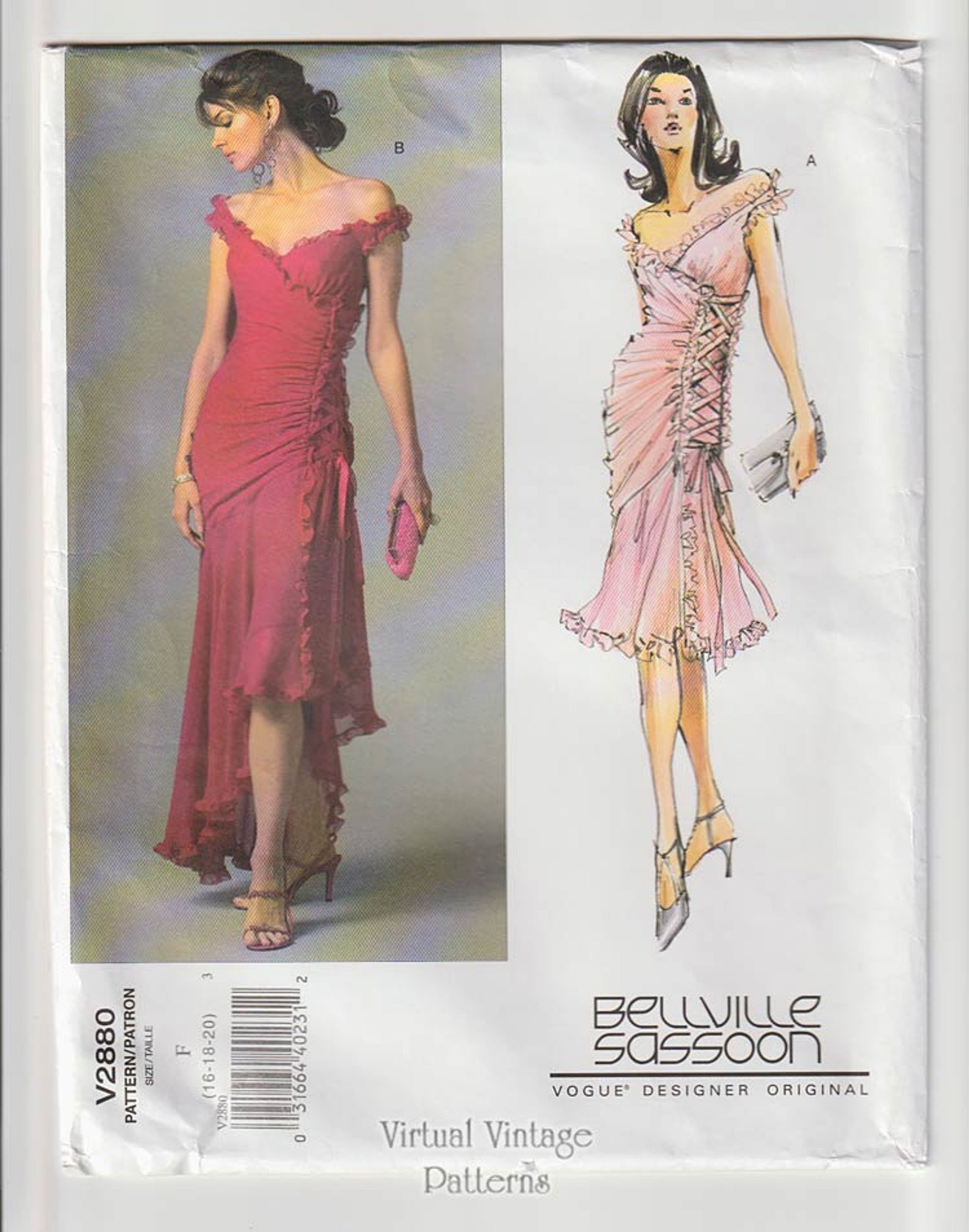 Cocktail Dress Sewing Pattern, Vogue V2880, 16-20