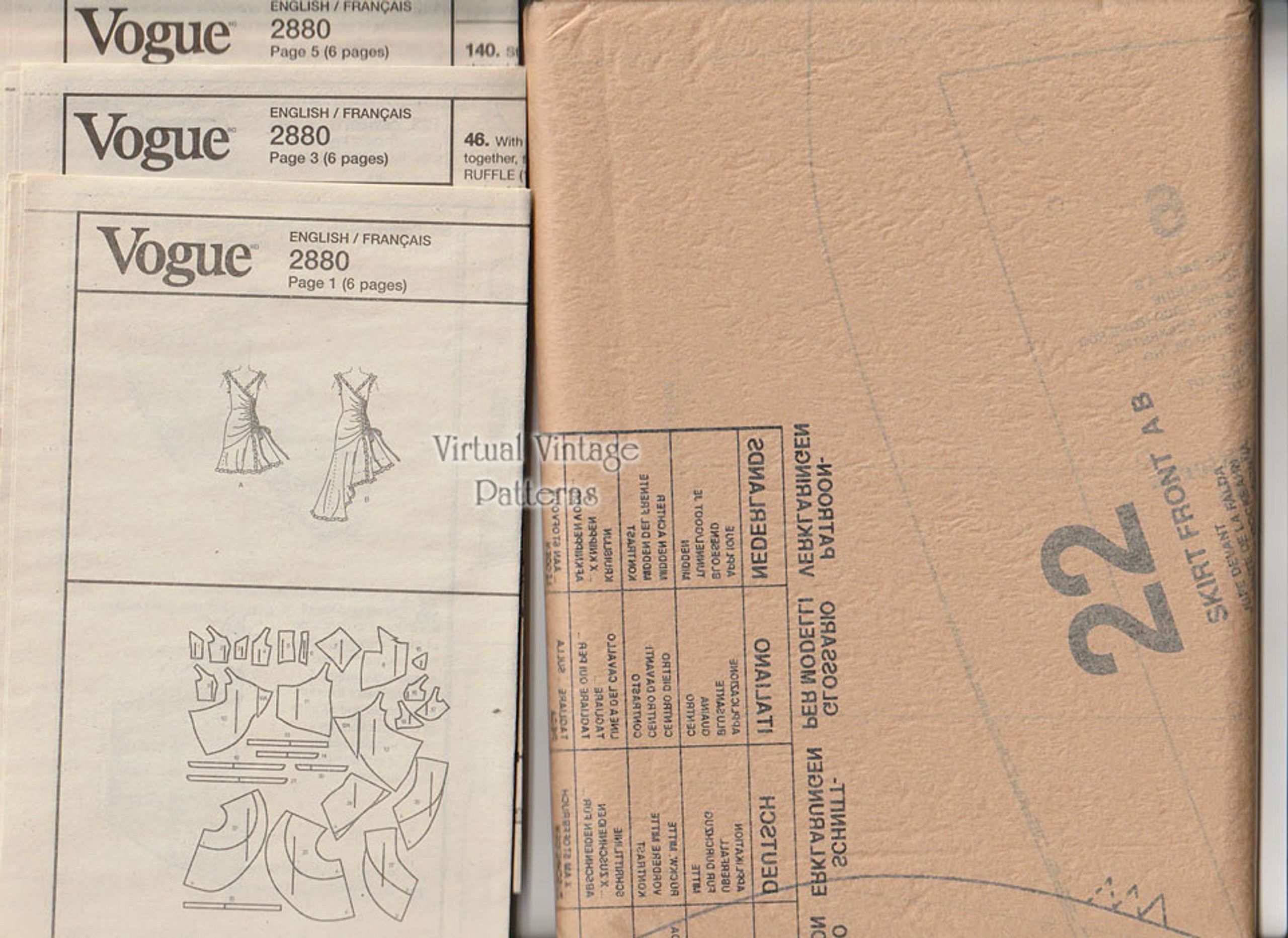 Cocktail Dress Sewing Pattern, Vogue V2880, 16-20