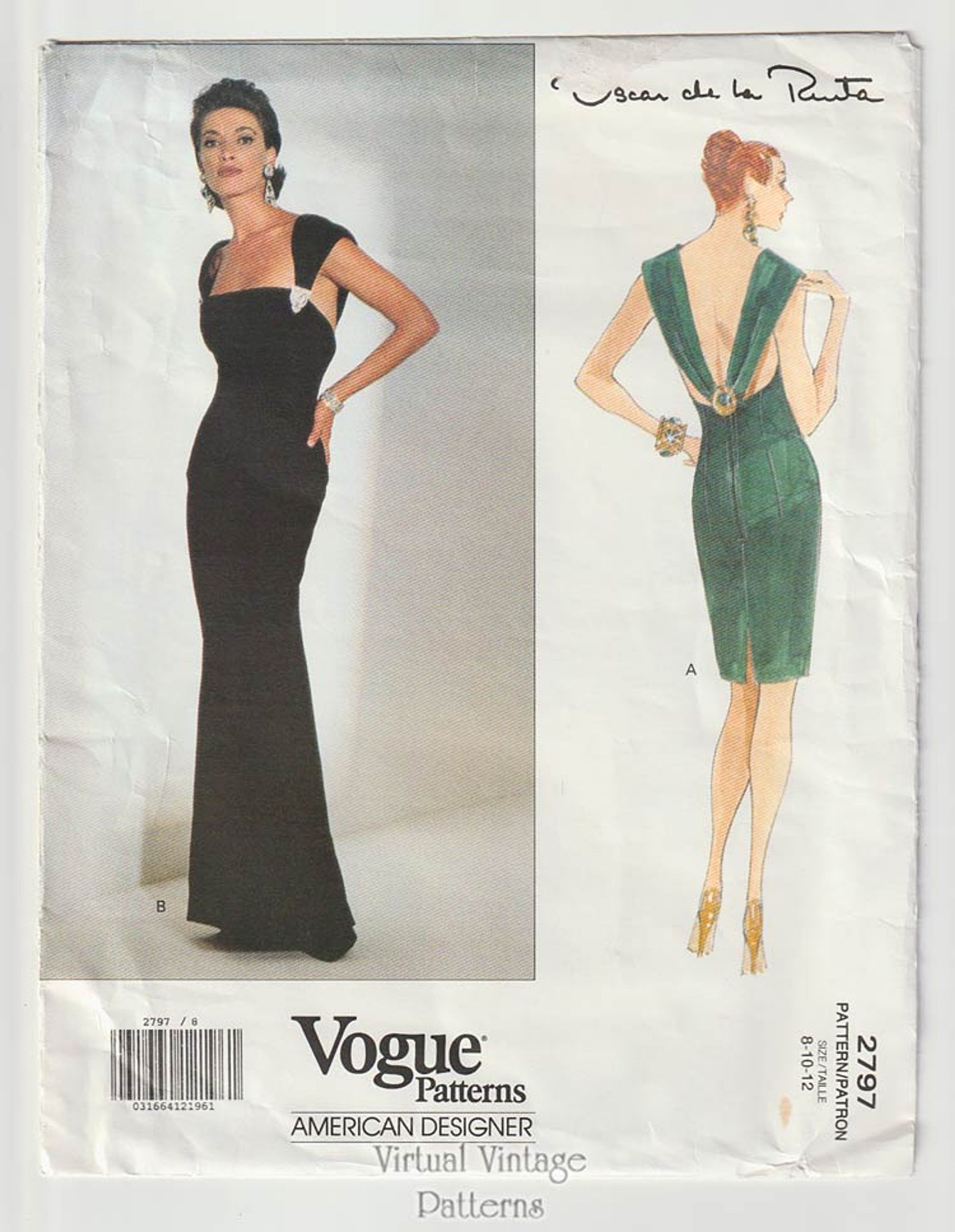 Oscar de la Renta Evening Gown Pattern, Vogue 2797